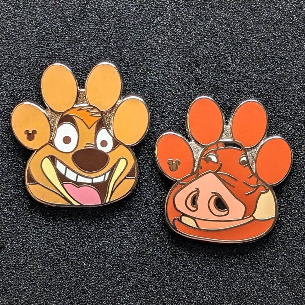 Lion King Disney Pins: Timon And Pumbaa Paw Prints - Gem